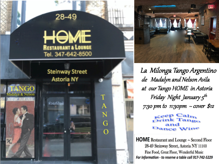 Our Tango Home is CANCELLED January 5th